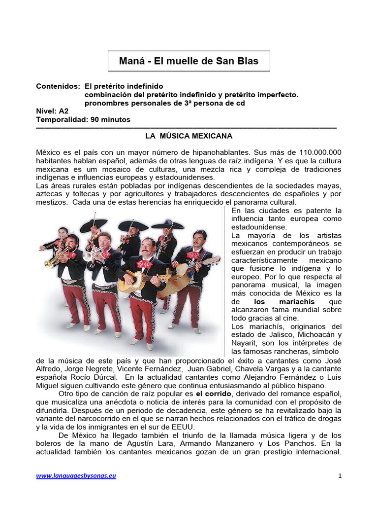 Manà - EN EL MUELLE DE SAN BLAS | PDF | México | Verbo