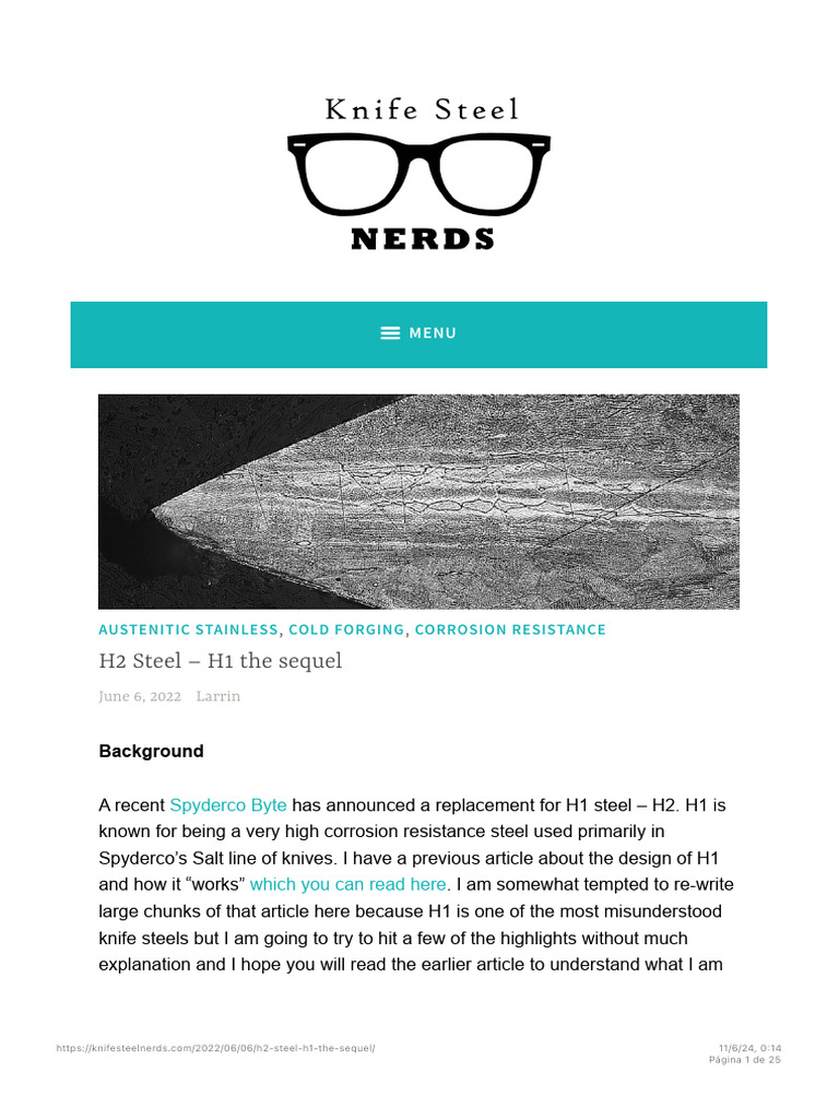 H2 Steel - H1 The Sequel - Knife Steel Nerds | PDF | Steel | Stainless ...