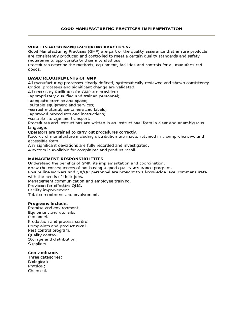 GMP (1) | Download Free PDF | Hand Washing | Pest Control