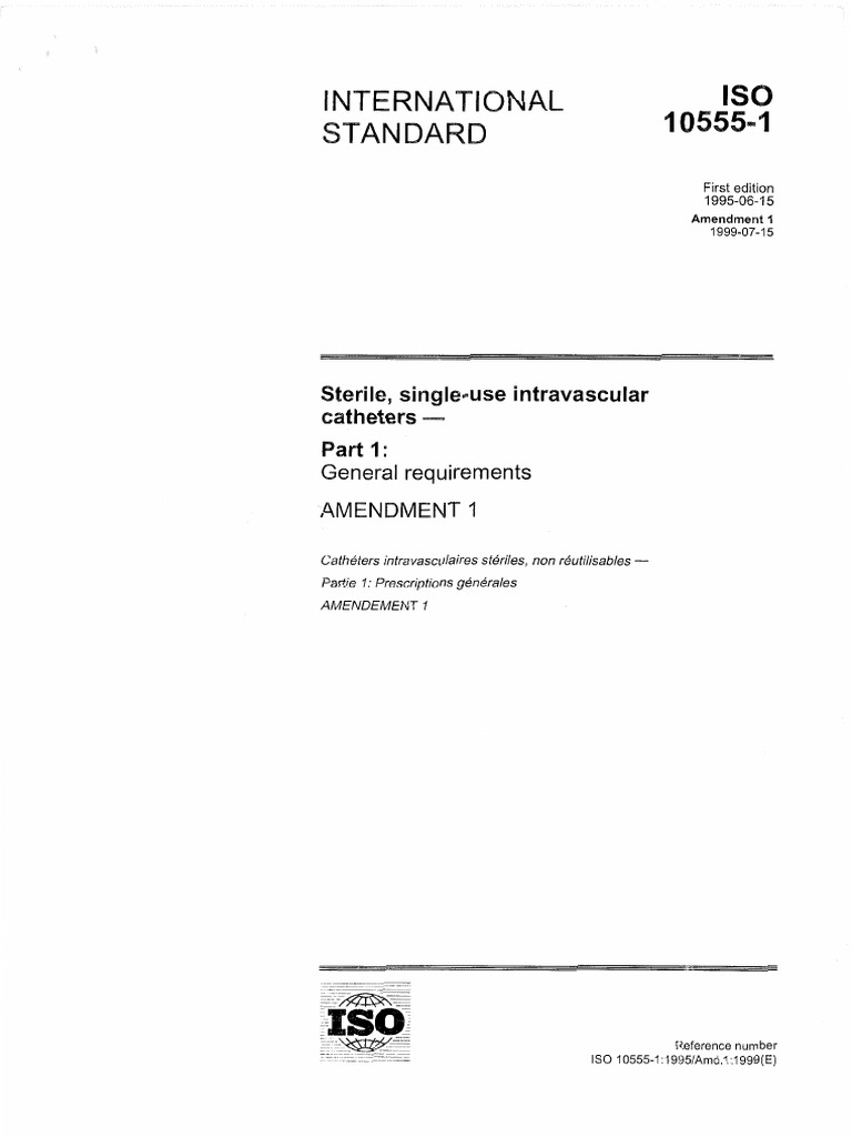 ISO 10555-1:2023 Catheter Standards | PDF | International Organization ...