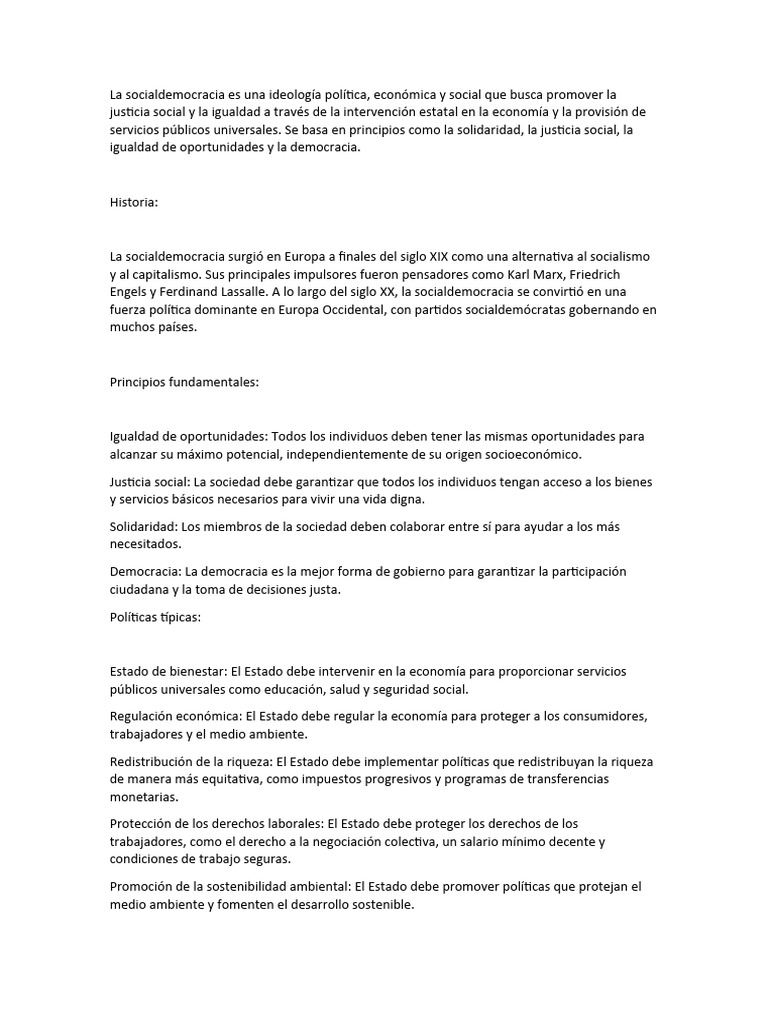 La Socialdemocracia Es Una Ideología Política | PDF | Democracia social ...
