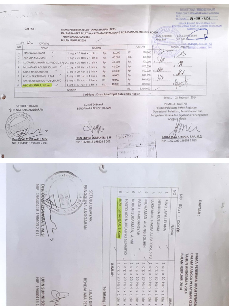 2014 Gaji RIZKI GINANJAR | PDF