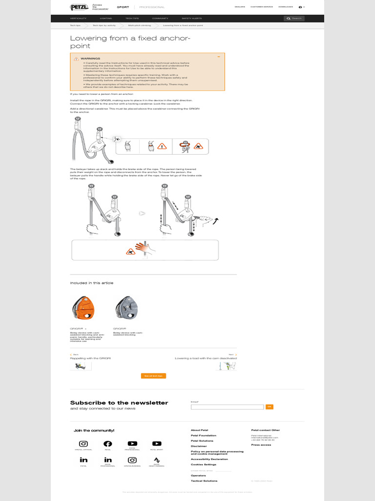 WWW Petzl Com INT en Sport Lowering-From-A-Fixed-Anchor-Point | PDF