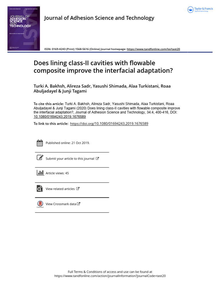 Does Lining Class-II Cavities With Flowable Composite Improve The ...