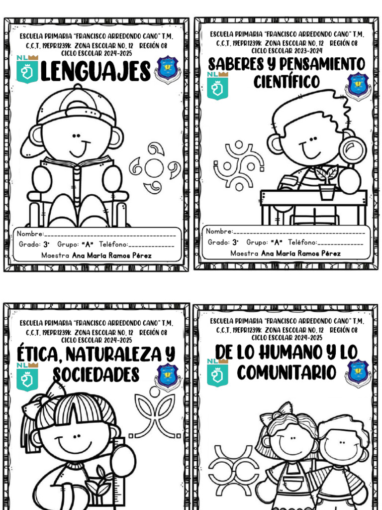 PORTADAS 3° | PDF | Etapas educativas | Educación primaria