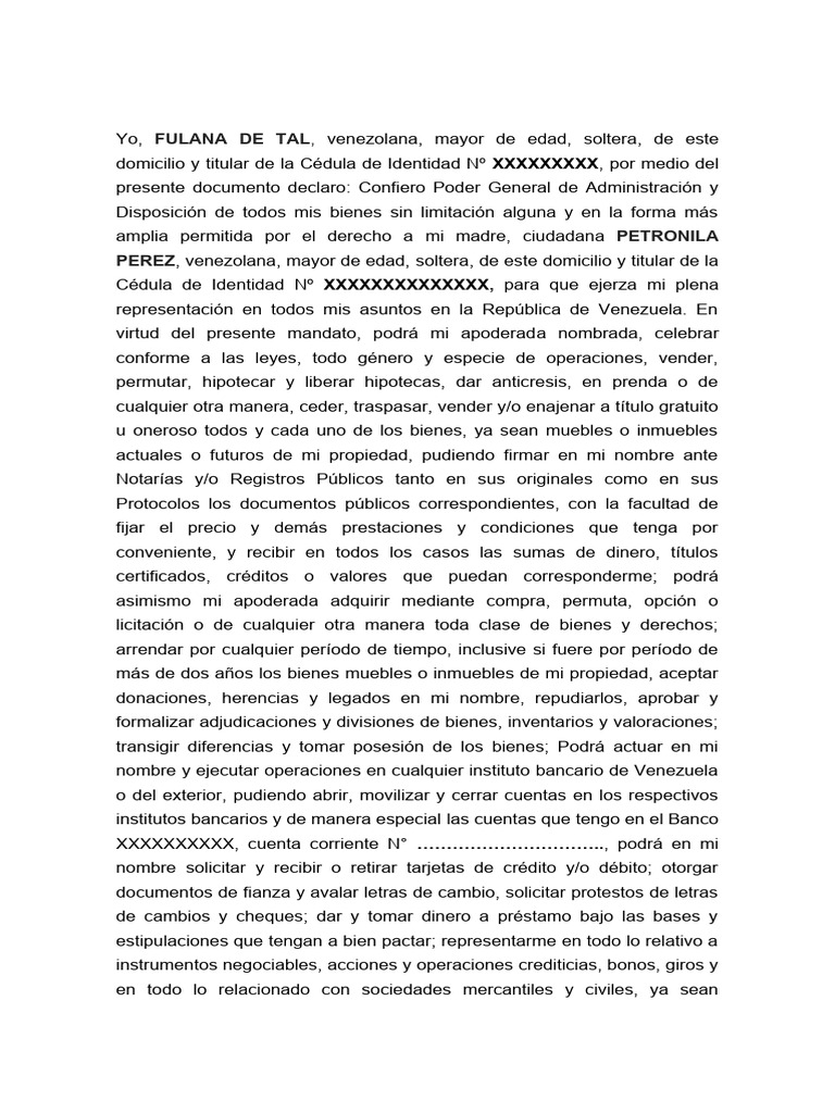 Poder General | PDF | Bancos | Propiedad