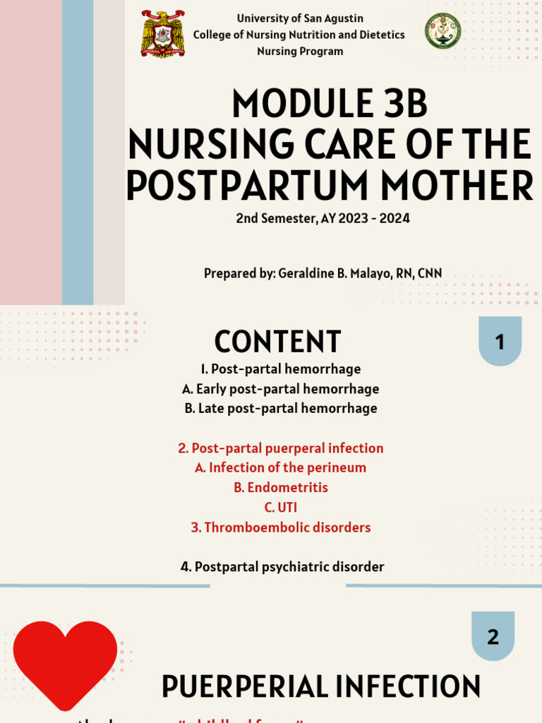 Module 3B.2 Puerperial Infection | PDF | Health Sciences | Human Reproduction