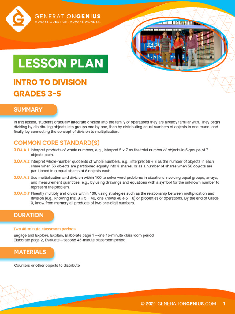 GG Intro To Division LP | PDF | Multiplication | Numbers