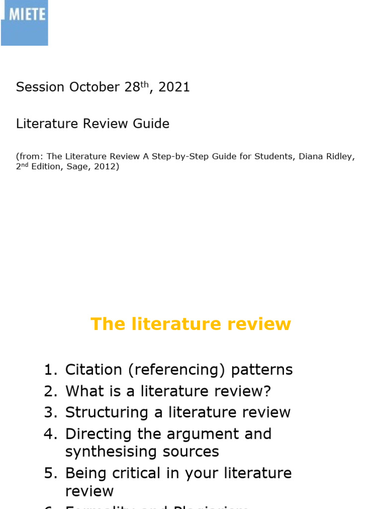 Literature Review Guide | PDF | Argument | Citation