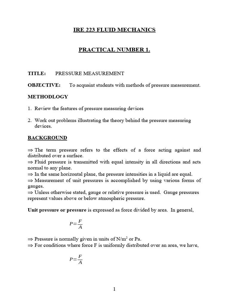 Pressure Measurement | PDF | Pressure Measurement | Pressure