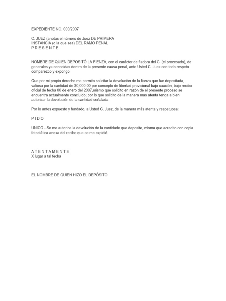 Solicitar Devolución de Fianza | PDF