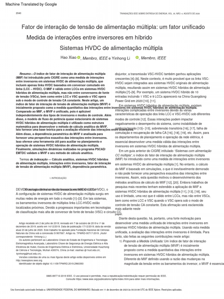 Multi-Infeed Voltage Interaction Factor A Unified Measure of Inter ...