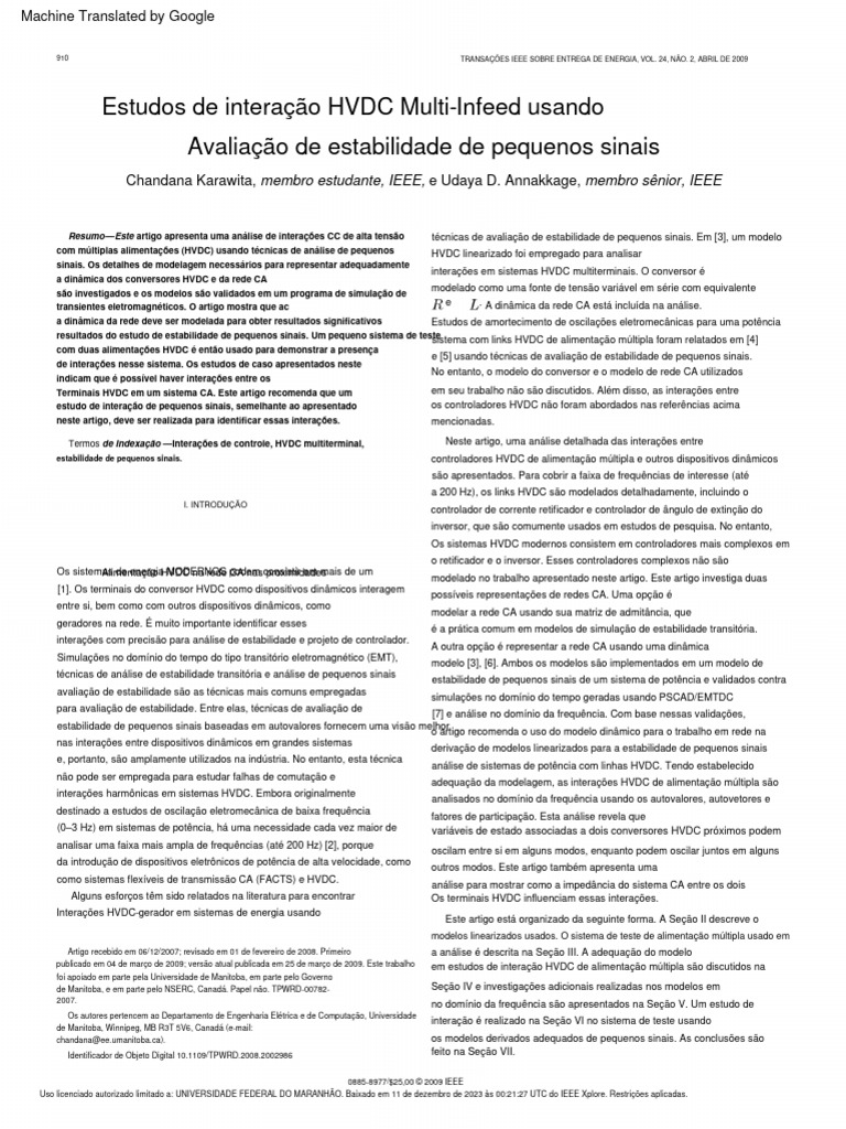 Multi-Infeed HVDC Interaction Studies Using Small-Signal Stability ...