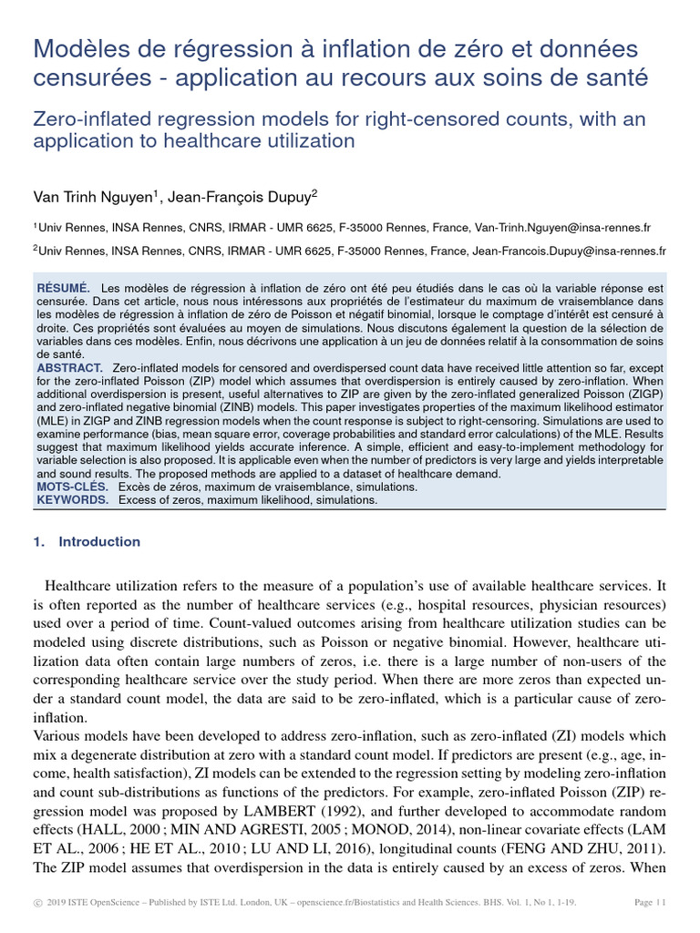 Iste Biostat19v1n1 1 | PDF | Regression Analysis | Mathematical And Quantitative Methods (Economics)