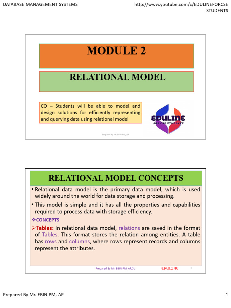 MM 2 | PDF | Relational Database | Relational Model