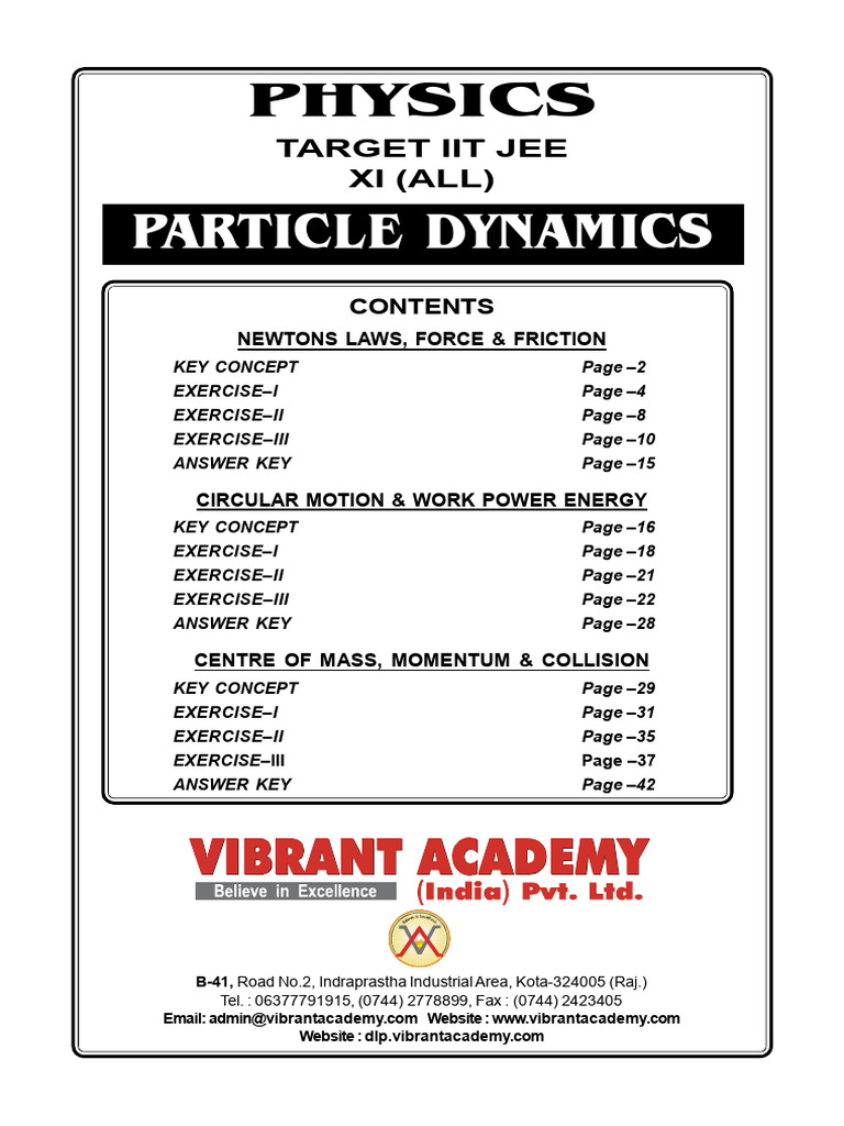 Particle Dynamics | PDF | Force | Newton's Laws Of Motion