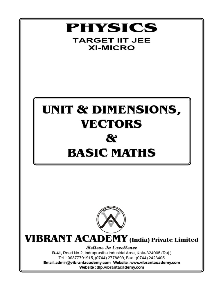 Unit and Dimension, Vectors, Basic Maths | PDF | Euclidean Vector | Derivative