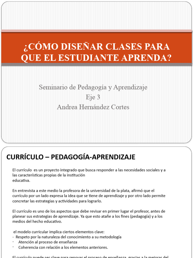 Presentacion Eje 3 | PDF | Plan de estudios | Aprendizaje