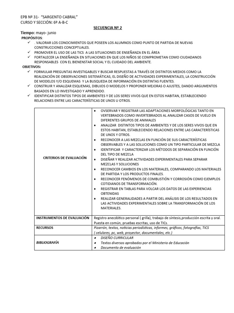 EPB #31 Secuencia 2 Naturales 2019 | PDF | Mezcla | Evaluación