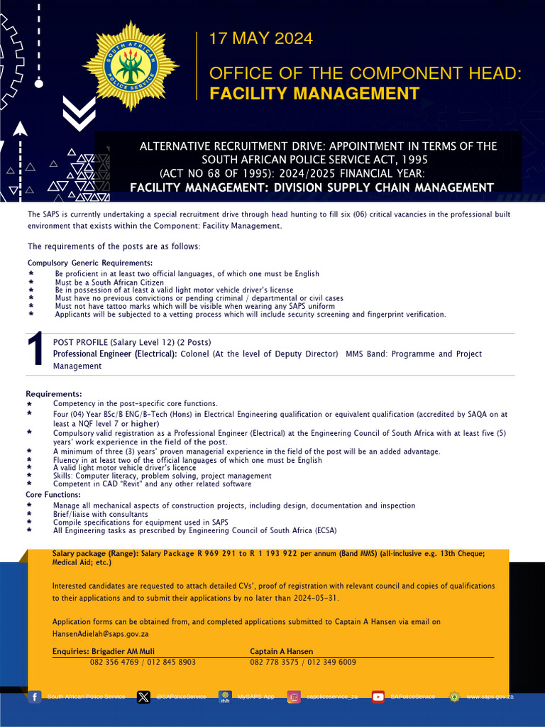 Facility Management Flyer | PDF | Driver's License | Engineer