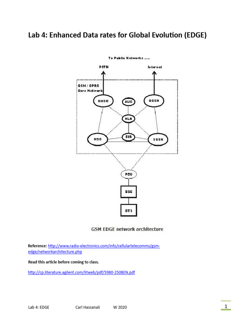 Lab 4 EDGE Enhanced Data rates for Global Evolution 2020 | PDF ...
