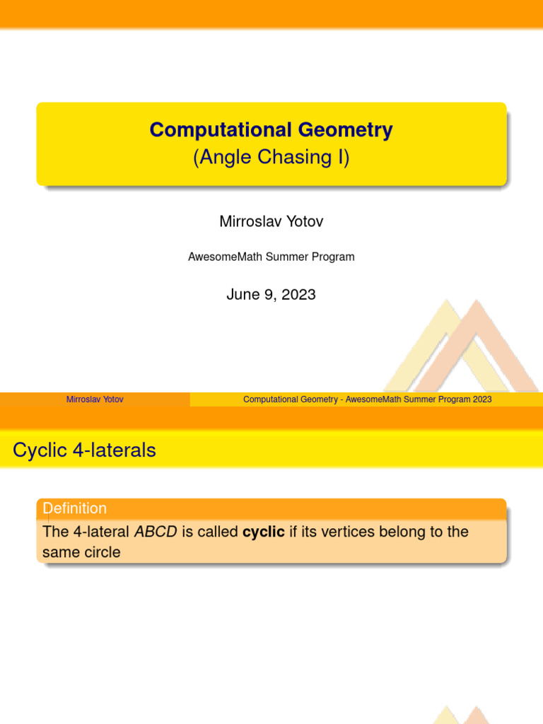Week 2 Day 2 (Angle Chasing I) | PDF | Triangle | Angle