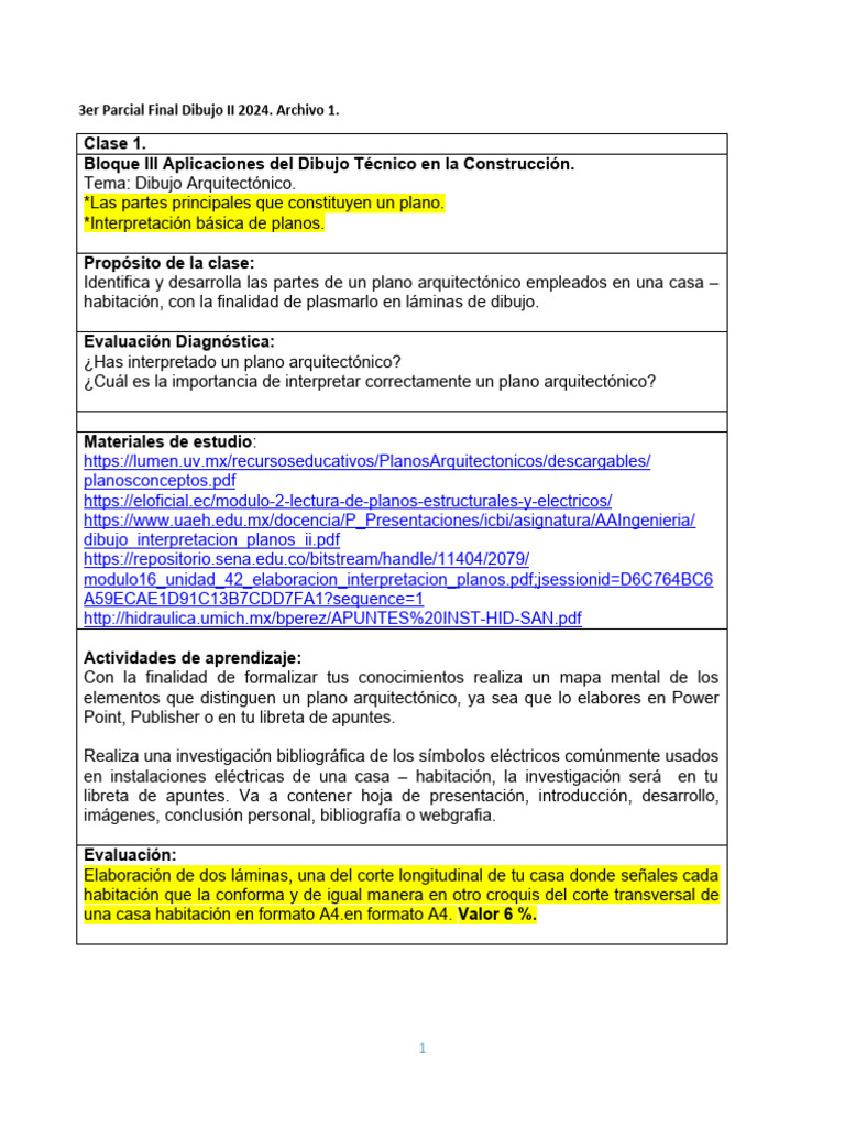 3er Parcial Final Dibujo II 2023-Archivo 31. | PDF | Dibujo