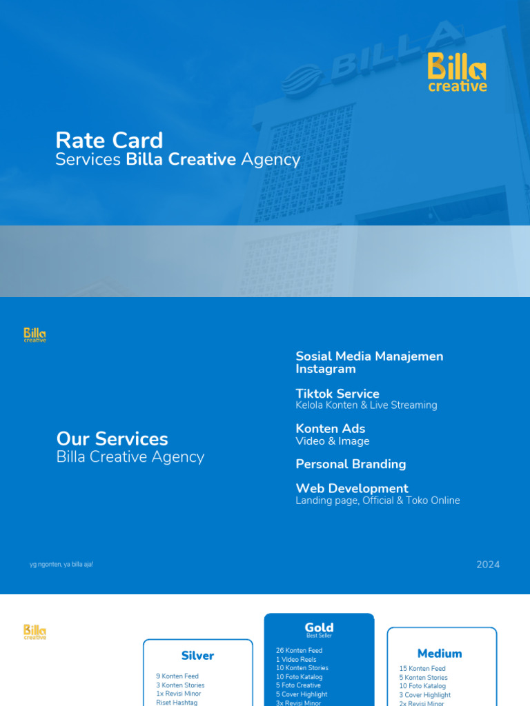 Rate Card Billa Creative Id 2024 | PDF | World Wide Web | Internet & Web