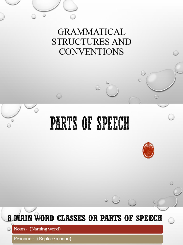 Unit 1 - Grammatical Structures and Conventions PPP | Download Free PDF | Noun | Verb
