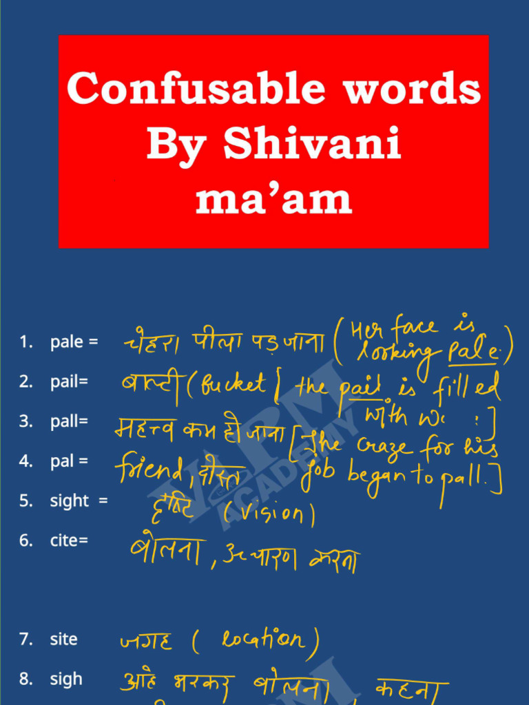 Confusable Words Imp Pyq | PDF