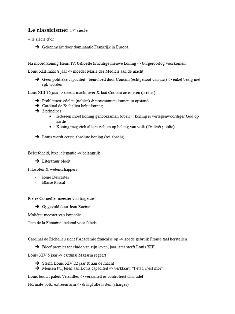 Le classicisme | PDF