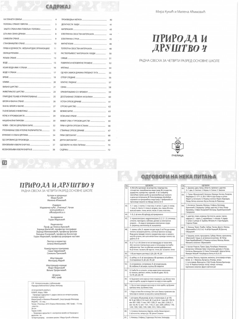 Pcelica Priroda I Drustvo 4 | PDF