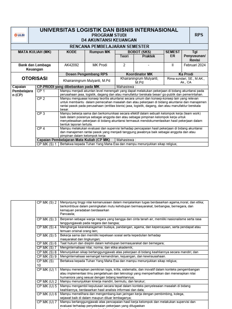 Rps - BLK MBKM - Rani 2023-2024 | PDF | Bisnis