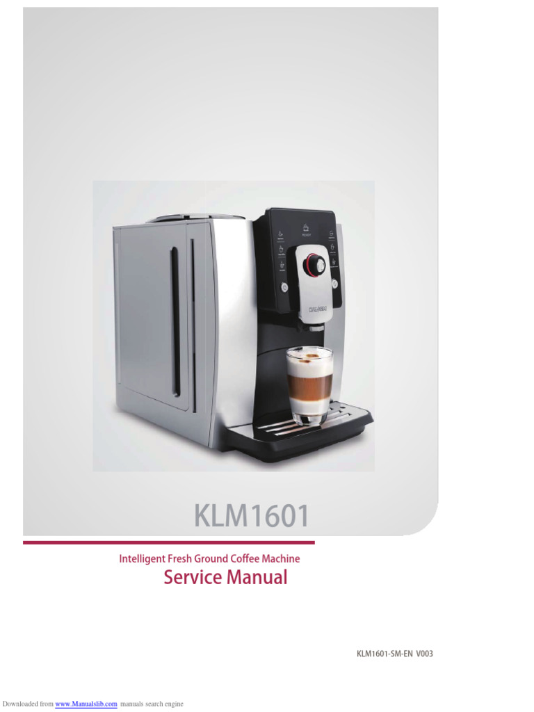 KLM1601 Coffee Machine Service Manual | PDF | Valve | Coffee