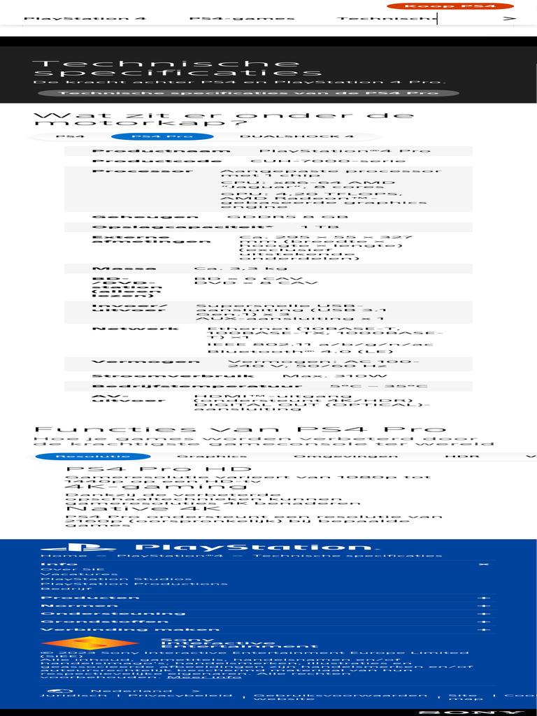 Technische Specificaties (Nederlands) | PDF