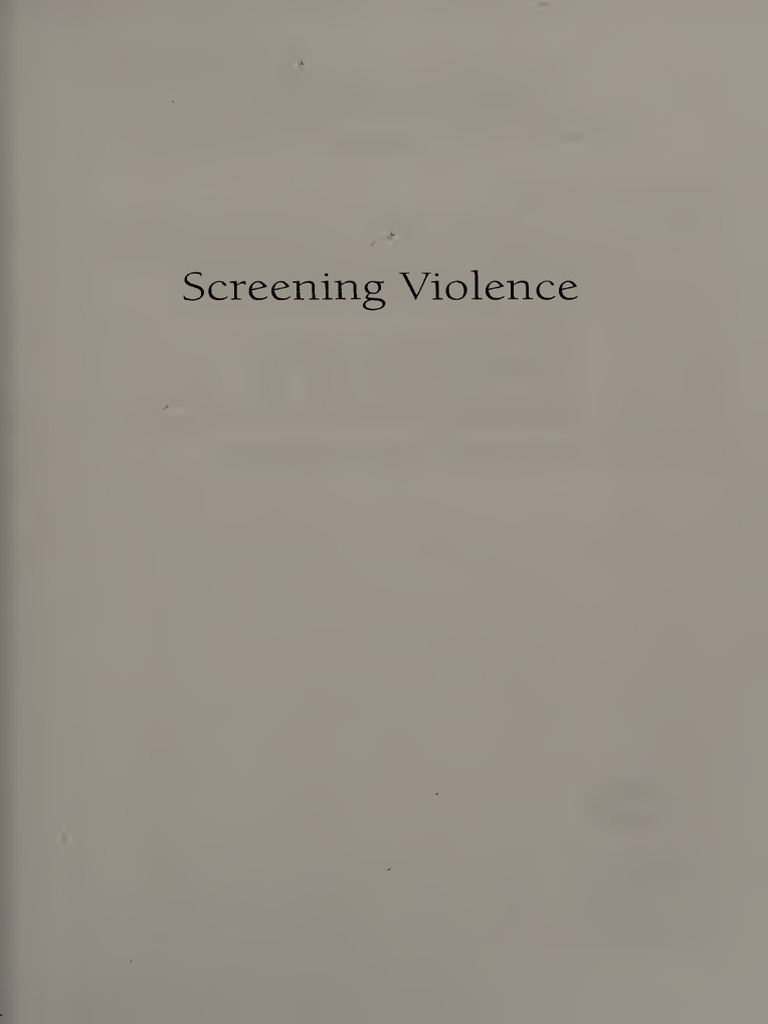 Screening Violence | PDF | Violence