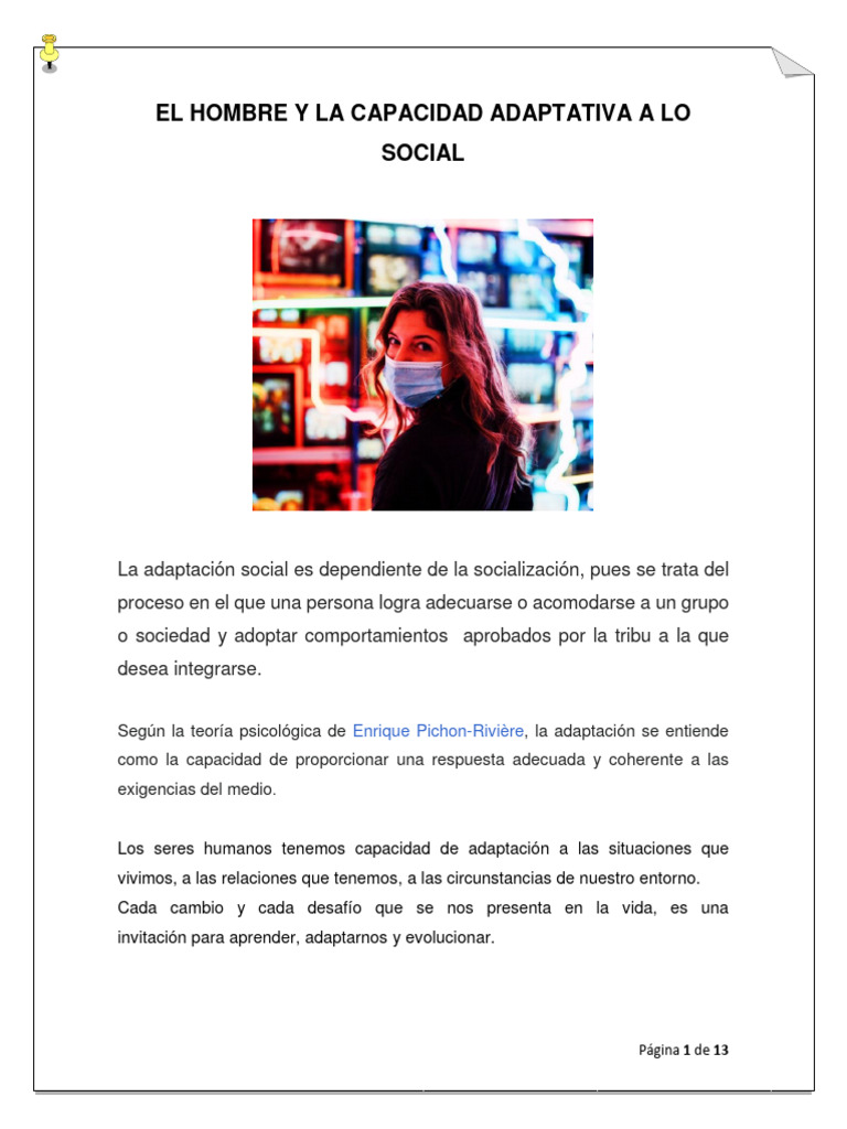 El Hombre y La Capacidad Adaptativa A Lo Social | PDF | Comportamiento ...