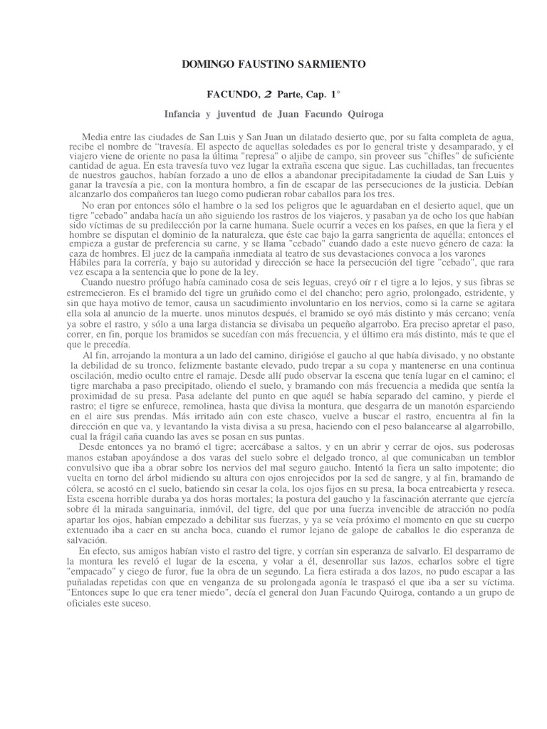 FACUNDO 2°PARTE Cap1 | PDF | Clásicos