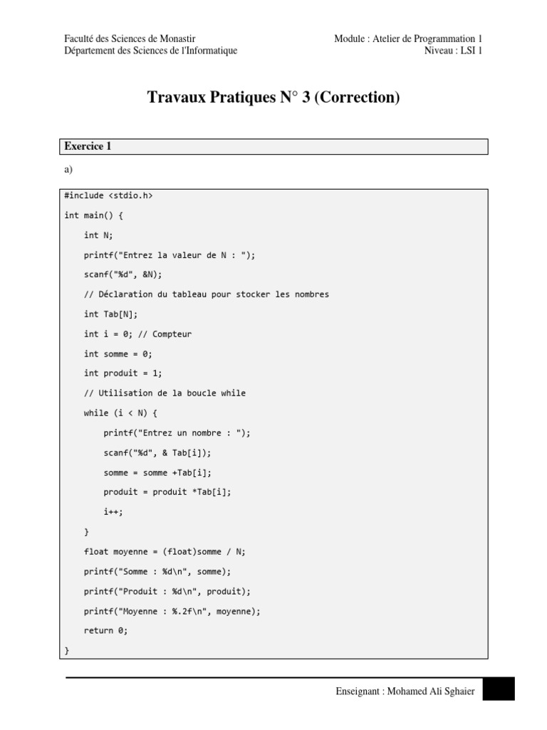 TP 3 Atelier de Programmation 1 Correction | PDF | Bibliothèque logicielle | Standards informatiques