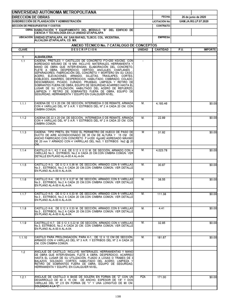 UAM JA RG LP 07 2020 Anexo Tecnico7 Cat Jta Aclara | Descargar gratis ...