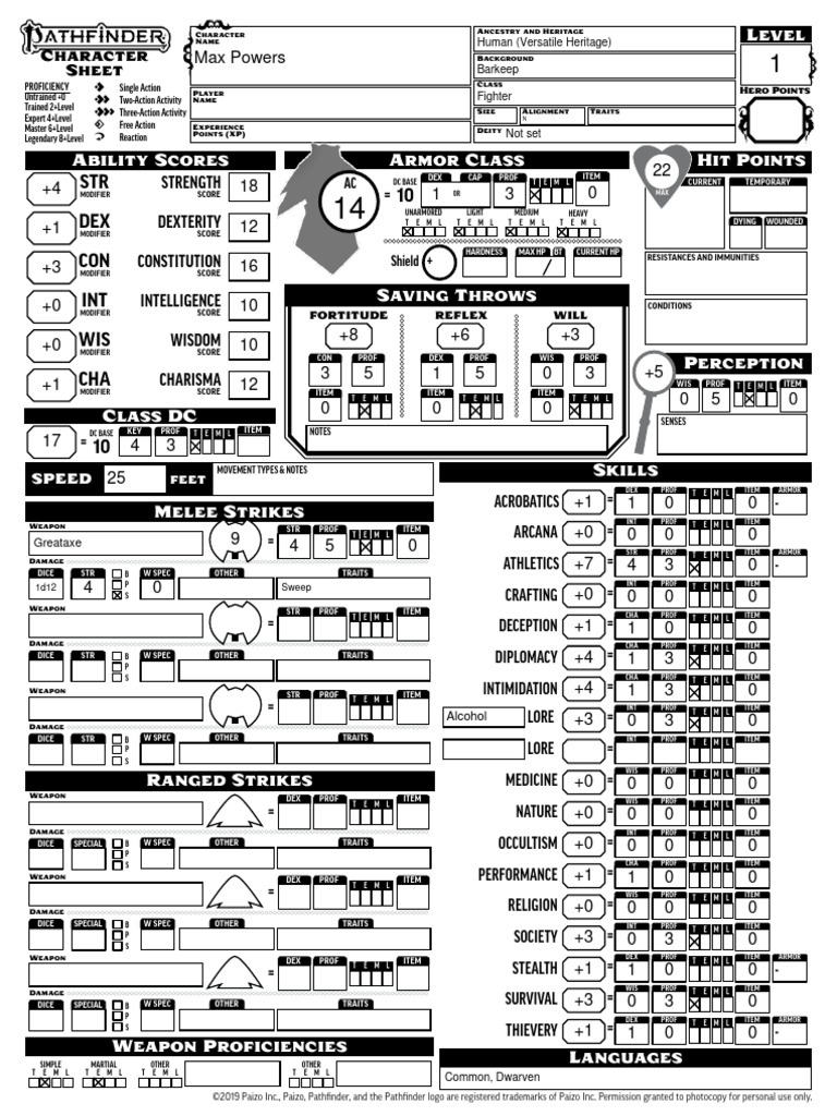Max Powers LVL 1 | PDF | Dungeons & Dragons | Fantasy Role Playing Games