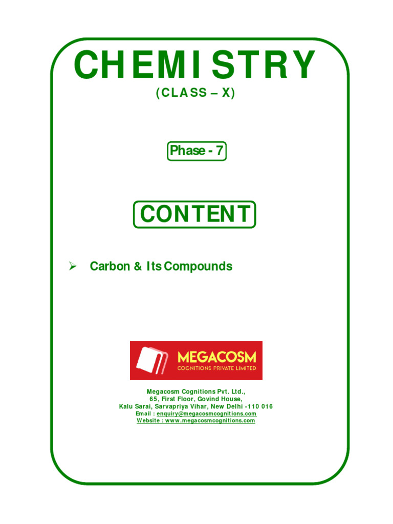Chemistry Class-10 Phase-7 CRP | PDF | Carbon | Alkene