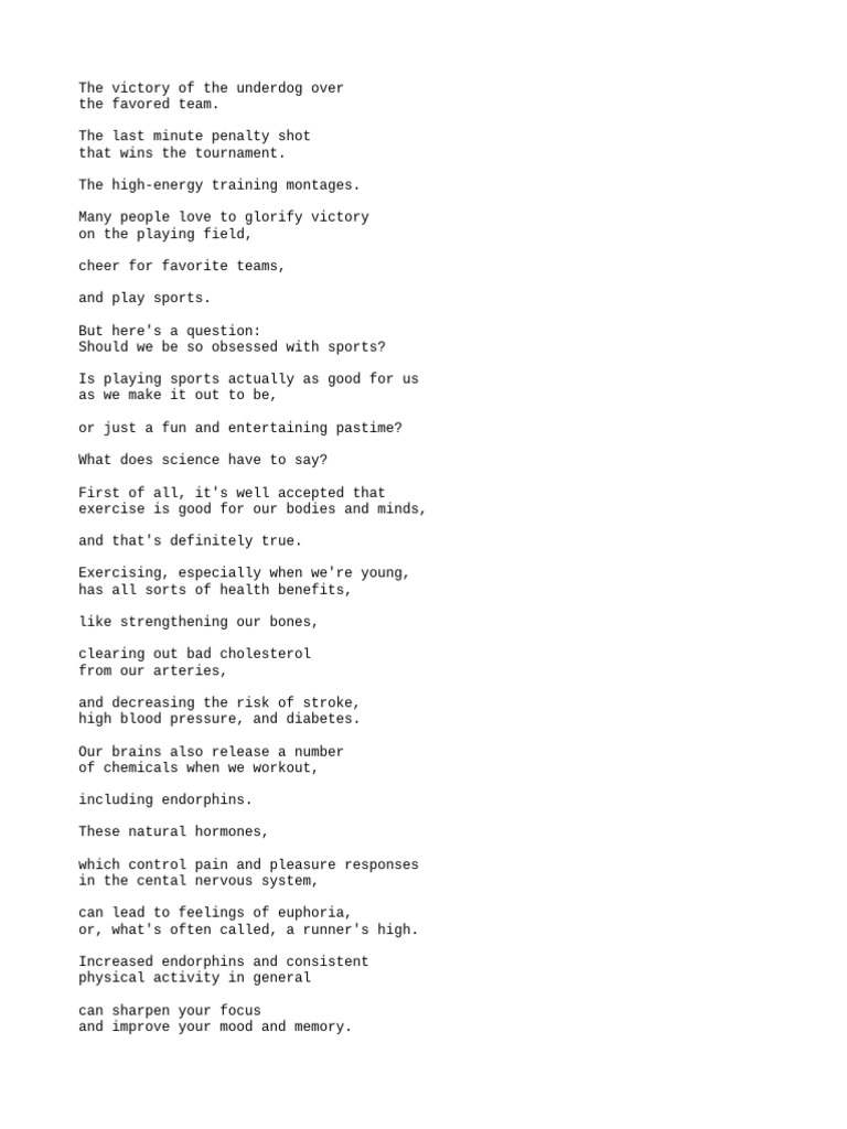 (English) How Playing Sports Benefits Your Body ... and Your Brain ...