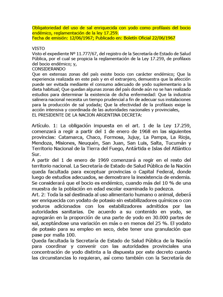 LEY 17.259 | PDF | sal
