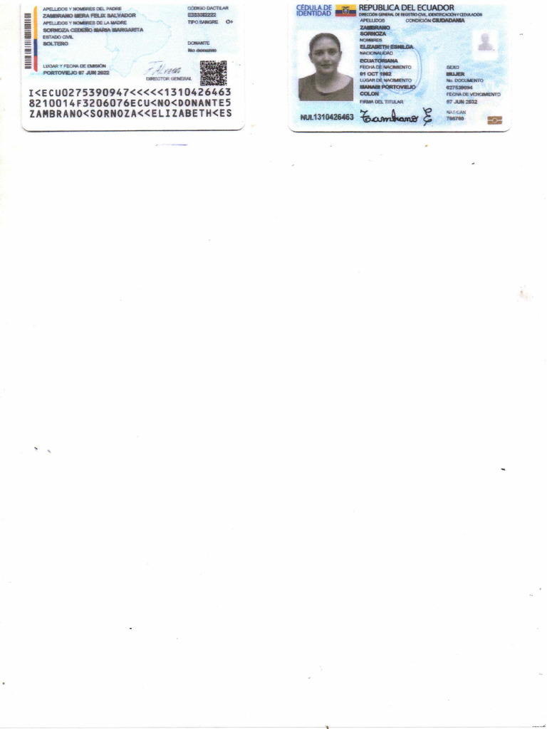 Cedula de Identidad | PDF