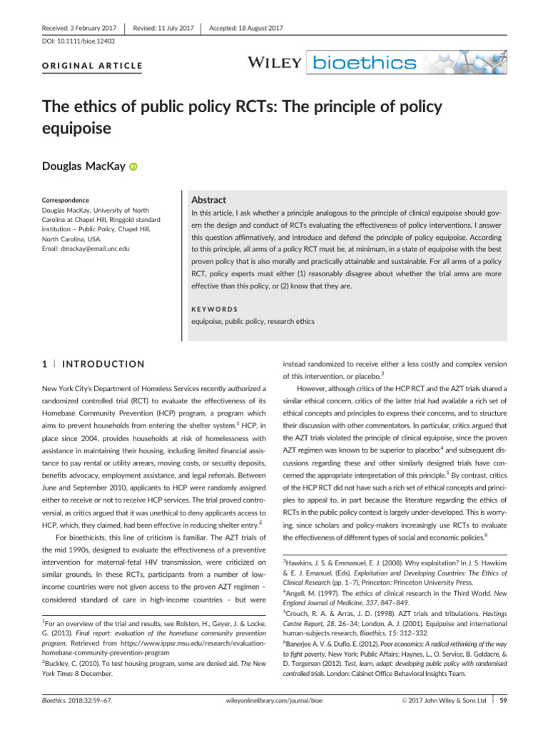 Ethics Policy | PDF | Randomized Controlled Trial | Justice