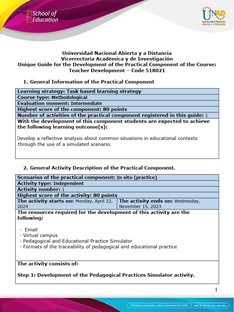 Guide For The Development of The Practical Component - Unit 3 - Phase 4 - Practical Component ...