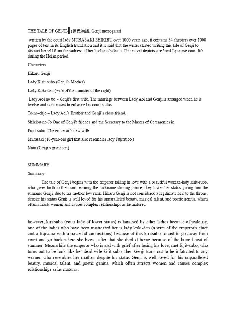 The Tale of Genji | PDF | The Tale Of Genji | Japanese Literature