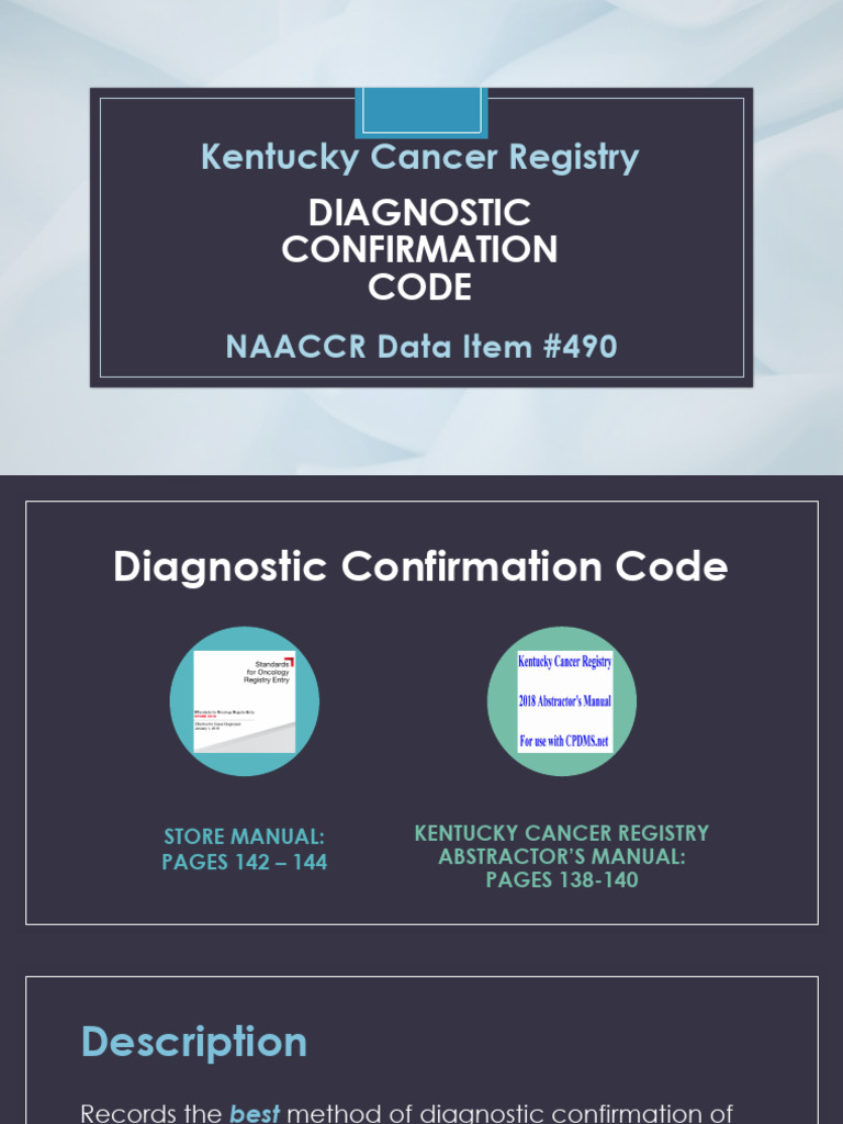 Diagnostic Confirmation Code Presentation | PDF | Cytopathology | Pathology