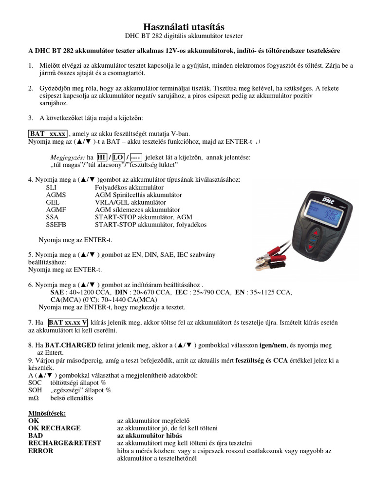 DHC BT282 Hasznalati Utasitas | PDF